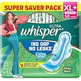 Buy Whisper Ultra Upto No Gap No Leaks Sanitary Pads, 48 Xl Pads, For ...