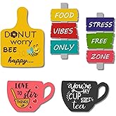 Accuprints Set of 5 Fridge Magnet Printed MDF Wooden Tea Food Quotes ...