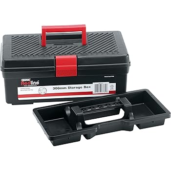 13" Small Plastic Tool Box With Removable Tray And Carry Handle: Amazon ...