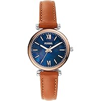 Fossil Women Leather Carlie Mini Analog Blue Dial Watch-Es4701, Band ...