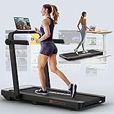 2 in 1 Folding Treadmill, FLYLINKTECH Home Quiet Treadmill with ...