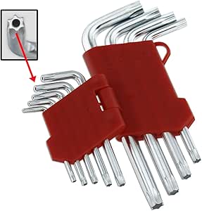 9pc TORX Star + Tamper Proof L-Style Hex Key Set - CrV: Amazon.co.uk ...