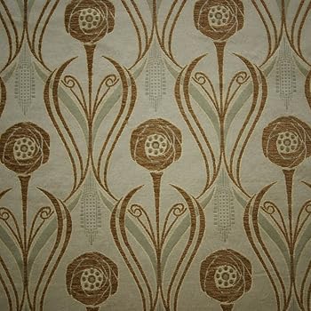 Loome Charles Rennie Mackintosh Design Fabric, Teardrop Roses, by the ...