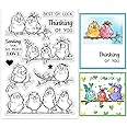 GLOBLELAND Funny Birds Branches Clear Stamps Cartoon Animals Silicone ...