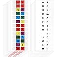 AOZUO 520PCS A-Z Alphabet Tabs, Colorful White Letter Tabs Indexes Self ...