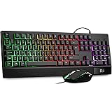 Rii RK108 Gaming Keyboard and Mouse Set,Wired LED Light Up Keyboard ...