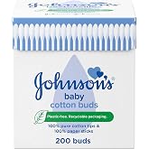 Johnson's Baby Cotton Buds (1 x Pack of 200) Soft & Gentle Ear Cotton ...
