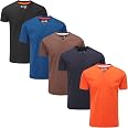 Charles Wilson Pack de 5 T-Shirts Unis à Col V (Small, Dark Essentials ...