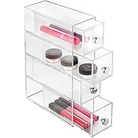iDesign 36560EU Makeup Organiser with Four Drawers, Sturdy Plastic ...