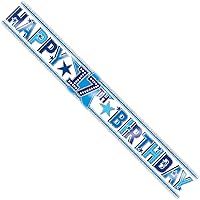 Age 17 Birthday Badge Blue And Silver Holographic Recyclable Star 17th Birthday Party Badge ...