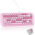 iRoboosta Pink Creamy Mechanical Gaming Keyboard, Aesthetic Keyboard w ...