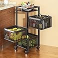 Homeor Multi-Purpose Mesh Rotating Trolley Storage Organizer & Kitchen ...