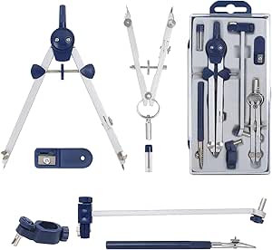 Math Geometry Set, 7PCS Math Drafting Dividers Tool Set Stainless Steel ...