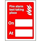 Fire alarm test taking place on Safety sign - 1.2mm Rigid plastic 200mm ...