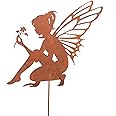 UNUS Zink Elfe klein, Gartendeko Rostoptik, Gartenstecker aus Edelrost ...