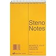 Rediform National Steno Notebook with Brown Board Cover, Green Eye-Ease Paper, Gregg Ruled, 6" x ...