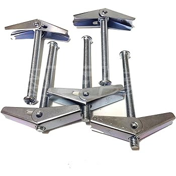 M3 x 50mm SPRING TOGGLE WITH SCREW PLASTERBOARD HOLLOW WALL FIXINGS (12 ...