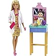 Barbie Pediatrician Playset, Blonde Doll (12-in/30.40-cm), Exam Table ...