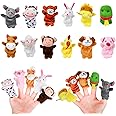 12Pcs Mini Plush Animal Finger Puppets, 12 Style Cartoon Small Hand ...