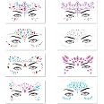 Festival Face Gems, 8 Pcs Face Gems Stick On Self-Adhesive, Colorful ...