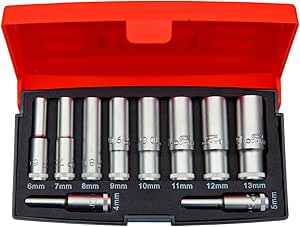 Bahco S0810L IRS0810L Deep Socket Set, Multi-Colour, Set of 10 Pieces ...