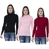 Buy Indistar Women's Woollen Warm Full Sleeves High Neck/Inner/Skivvy ...