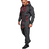 Amaci&Sons Herren Overall Jumpsuit Jogging Cargo-Style Onesie ...