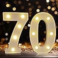 DyingSwan Led Light Up Numbers, 70th Birthday Decorations Light Up ...