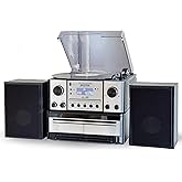 Steepletone Capitol (2023) Vinyl Record Player CD RECORDING Music Centre, Audio Retro Compact ...