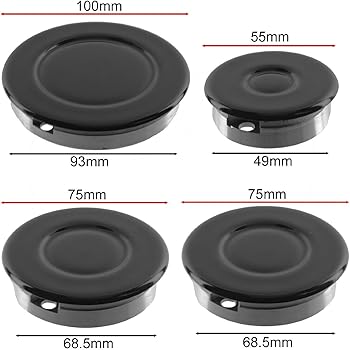 4pc STAINLESS STEEL GAS ELECTRIC COOKER OVEN HOB BURNER COVERS RINGS ...