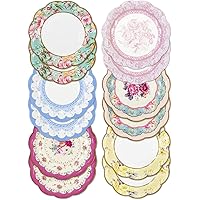 Talking Tables Pack of 12 - Size 17cm, 6.7" Tea Party Vintage Floral ...