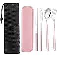 Stainless Steel Cutlery Set with Case, TWUTGAYW Portable Travel Lunch ...
