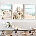 Amazon.de: Herfair 3er Poster Set, Boho Beige Natur Strand Pampasgras Bilder, Modern Wandbilder ...
