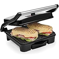 VonShef Panini Press Grill – Sandwich Toaster 2 Slice with Non-Stick ...