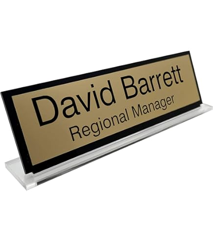 Gold Aluminium Desk Decor Personalised Desk Name Plaque - Engraved Gold ...