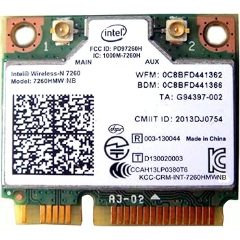 7260NGW Intel® Dual Band Wireless-AC 7260 802.11ac, Dual Band, 2x2 Wi ...