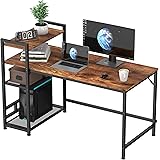 HOMIDEC Computer Desk, Computer Desk with Bookshelf, Study Computer ...