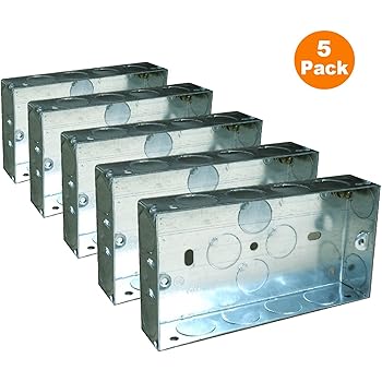 Surface Mounted Back Box 25mm Wall Pattress Double 2 Gang Electrical ...