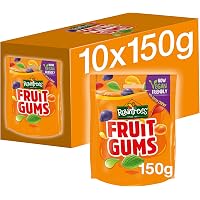 Rowntrees Fruit Gums Sweets Sharing Bags, Vegan Friendly, 10 x 150 g ...
