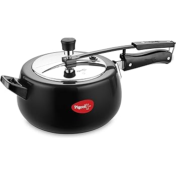 Buy Pigeon Titanium Hard Anodized Pressure Cooker - 5 Litres - Black ...