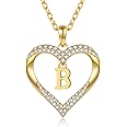 CDE Heart Initial Necklace for Women Personalised 925 Sterling Sliver ...