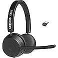 GEQUDIO GB-2 Headset mit Mikrofon Bluetooth | Kopfhörer Kabellos | Passives Noise Cancelling | 2 ...