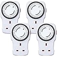 24 Hour Mechanical Timer Plug Socket UK, G-Homa Energy Saving Plug-in Segment Timer Switch with ...
