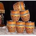 Buy CLOTIX Ceramic Kulhad Set Cups Handmade Kullad Tea Set | Kulhad ...