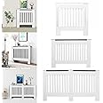 Royalswill Radiator Cover Small, White Painted Vertical Slatted Grill ...