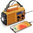 Mesqool Wind Up Radio, Hand Crank Solar Radio with Torch/Flashlight and ...