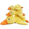 3 Pieces Dog Calming Duck Dog Toy - Yellow Plush Duck Dog Chew Toy | Durables Squeaky Dog Toys ...