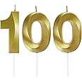 100th Birthday Candles for Cake – Gold Number Candle – Birthday Cake ...