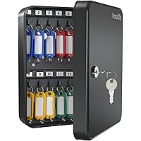 Uniclife 28-Key Steel Key Cabinet with 2 Unlocking Keys Wall Mounted ...