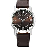 Titan Karishma Zing Quartz Analog Black Dial Leather Strap Watch for ...